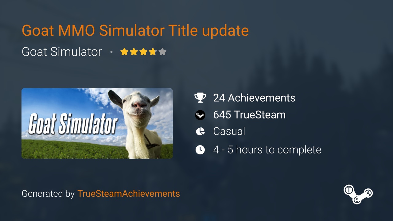 Goat MMO Simulator achievements in Goat Simulator