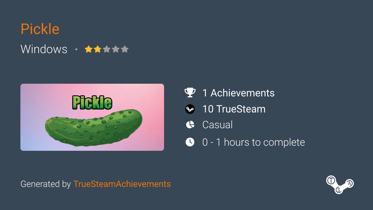 Pickle Achievements | TrueSteamAchievements