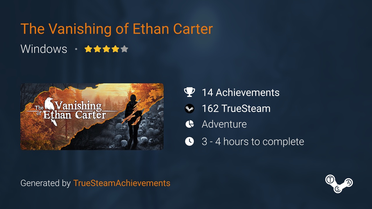 The Vanishing of Ethan Carter Achievements | TrueSteamAchievements