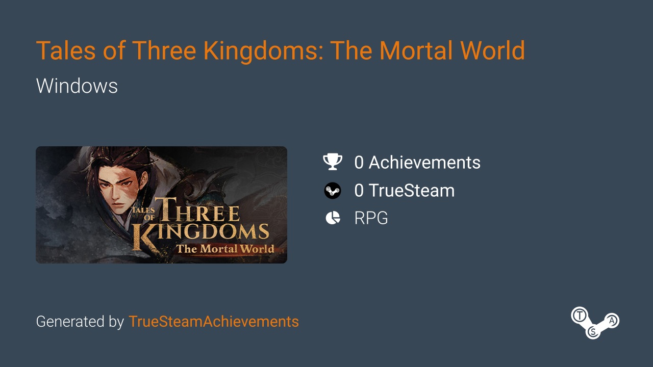 Tales of Three Kingdoms: The Mortal World Achievements