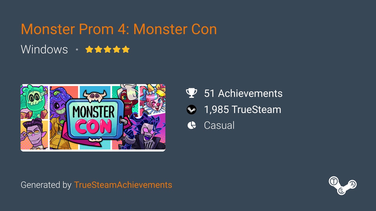 Monster Prom 4: Monster Con Achievements | TrueSteamAchievements