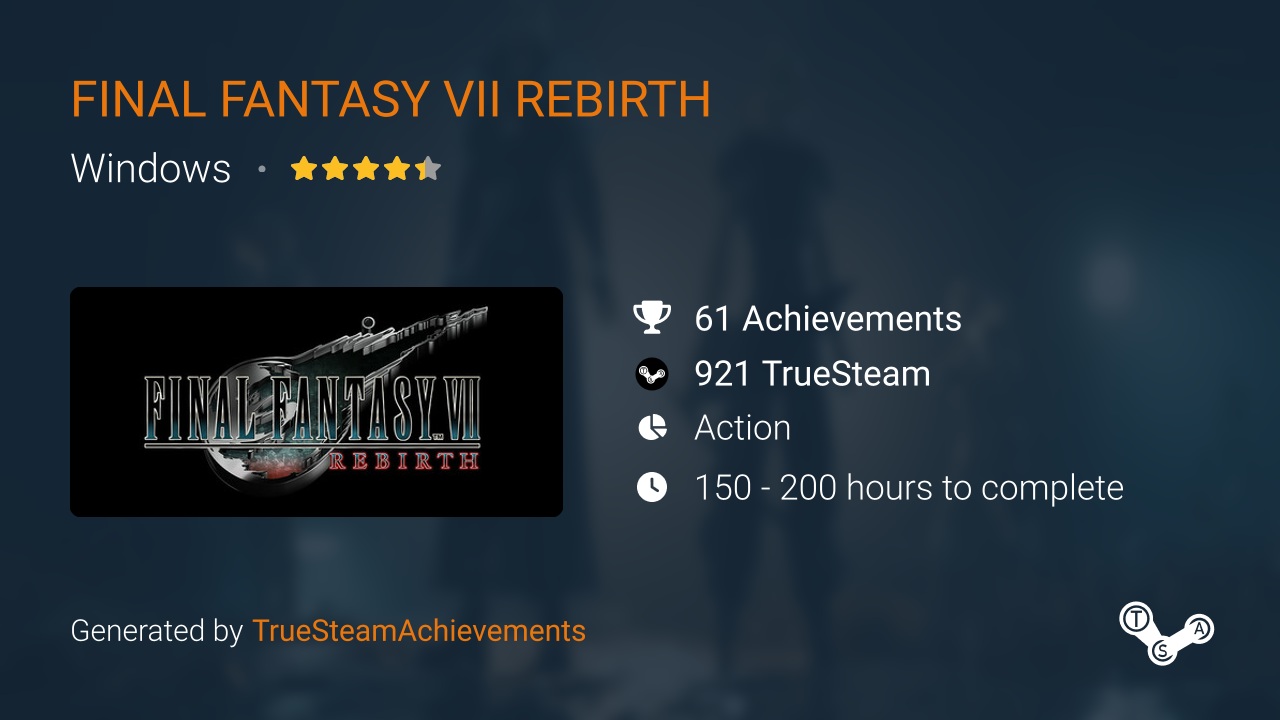 FINAL FANTASY VII REBIRTH Achievements | TrueSteamAchievements
