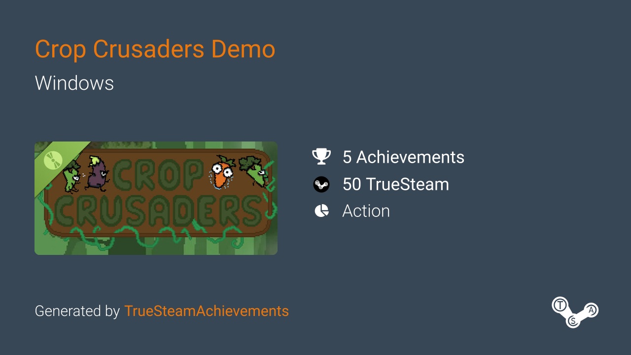 Crop Crusaders Demo Achievements | TrueSteamAchievements
