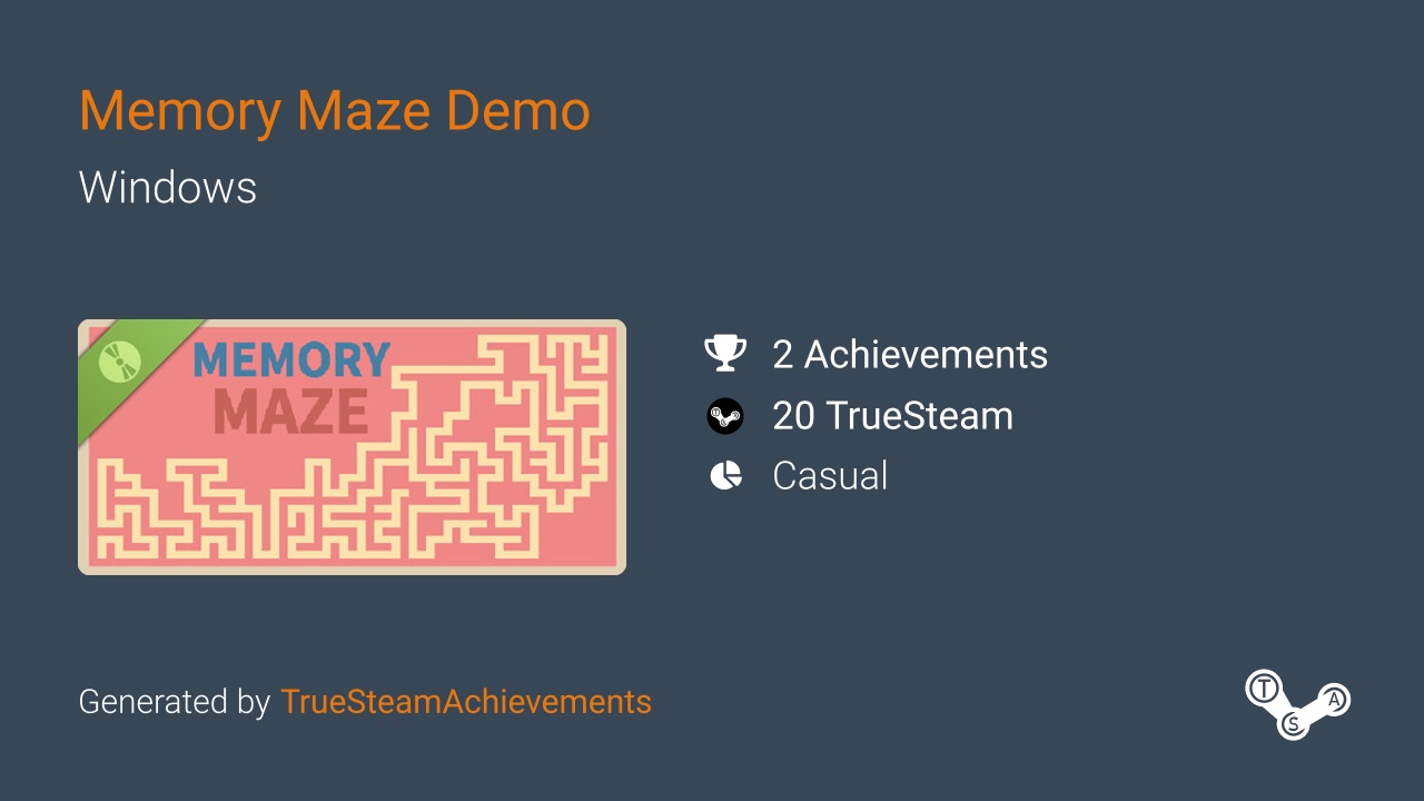 Memory Maze Demo Achievements | TrueSteamAchievements