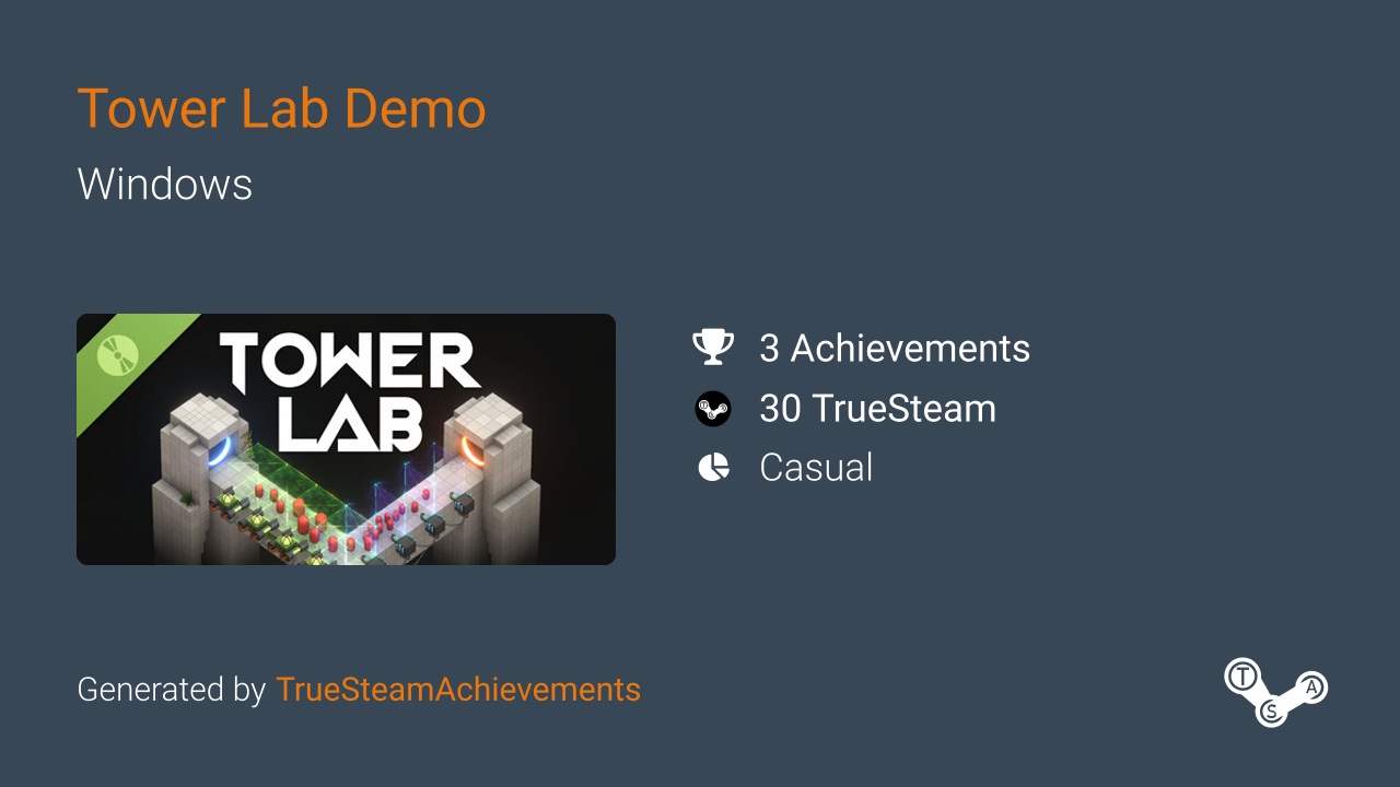 Tower Lab Demo Achievements | TrueSteamAchievements