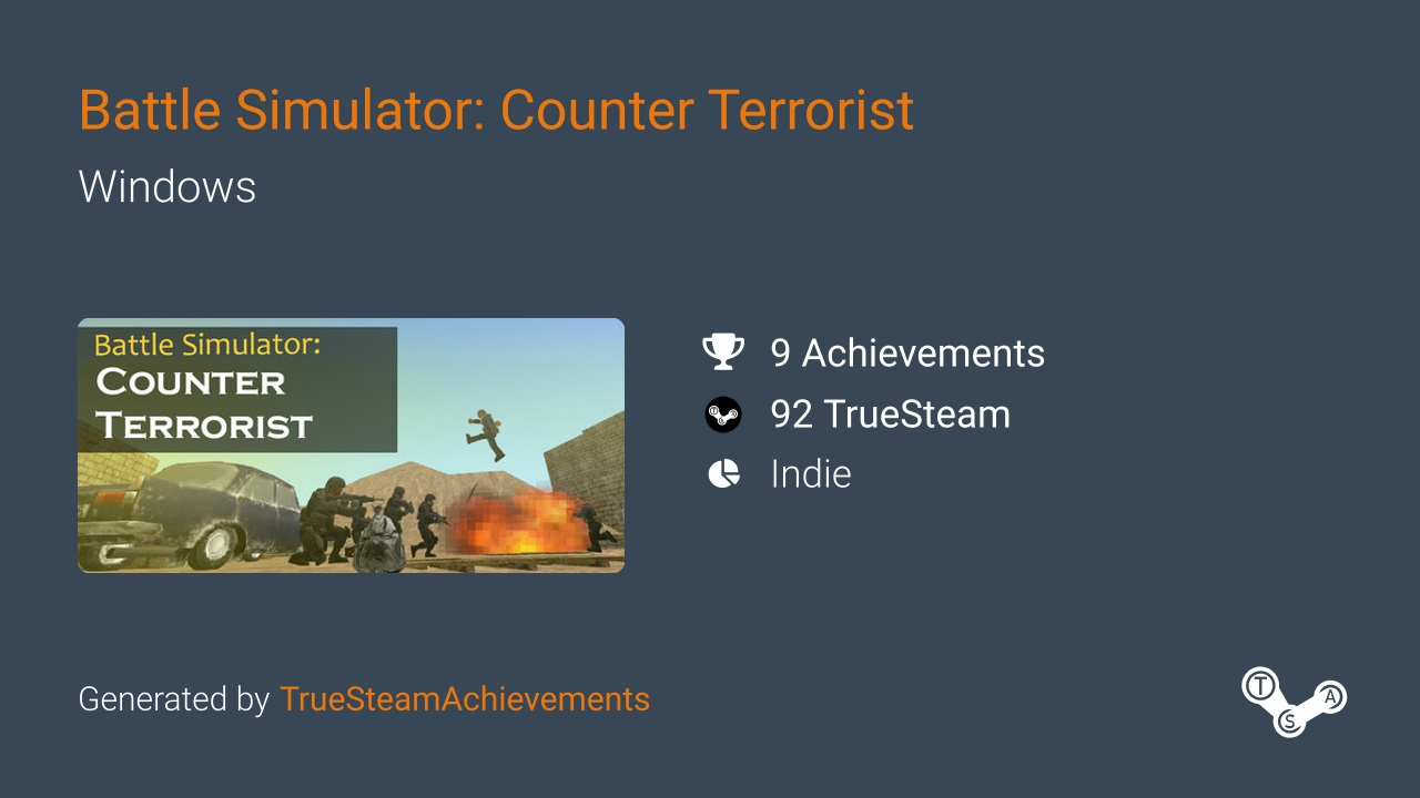 Battle Simulator: Counter Terrorist Achievements | TrueSteamAchievements