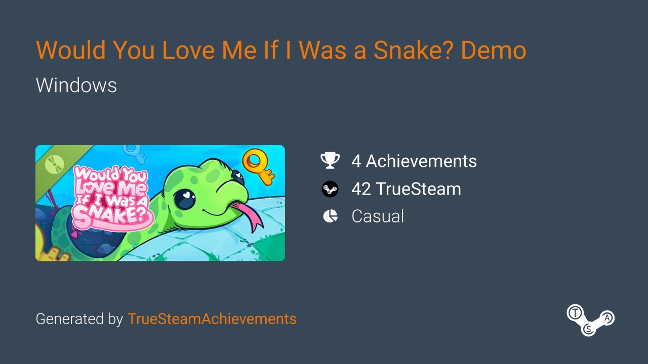 Would You Love Me If I Was a Snake? Demo Achievements