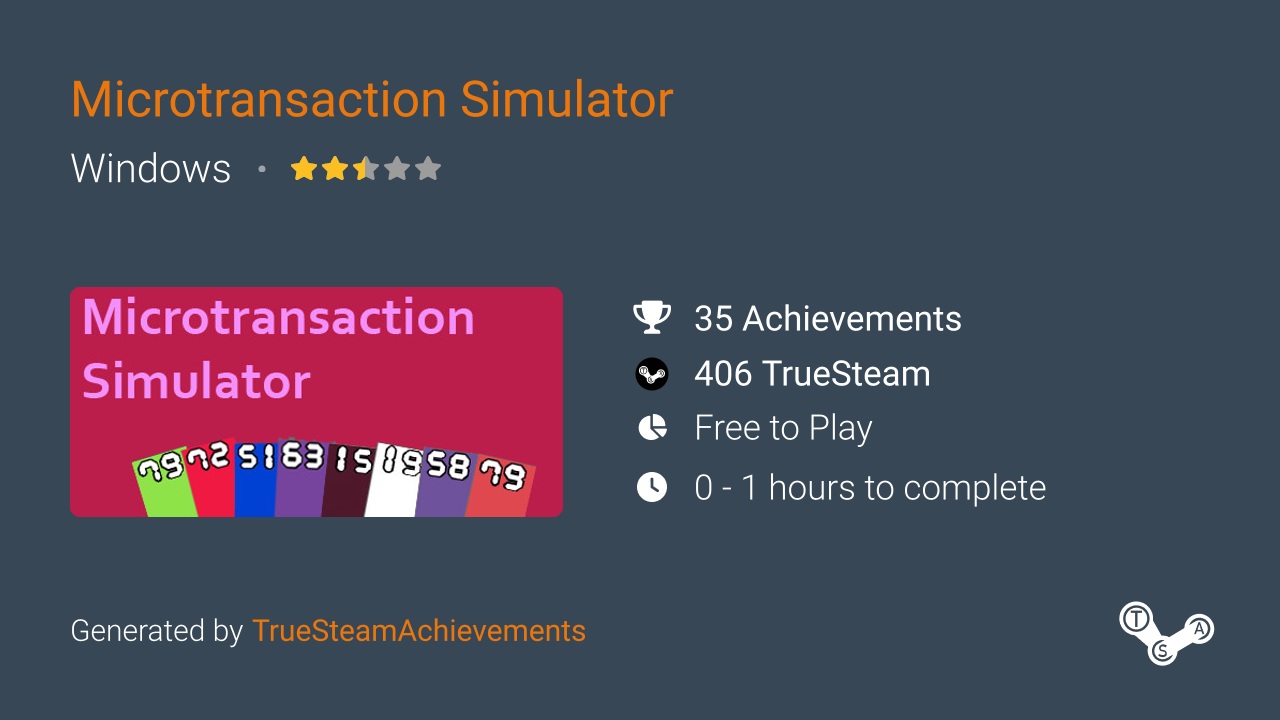 Microtransaction Simulator Achievements | TrueSteamAchievements