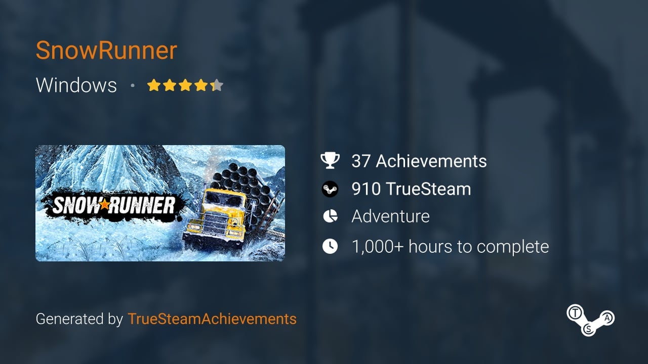 SnowRunner Achievements | TrueSteamAchievements