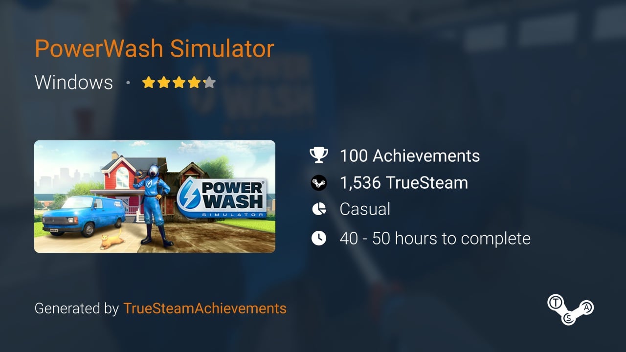 PowerWash Simulator Achievements | TrueSteamAchievements