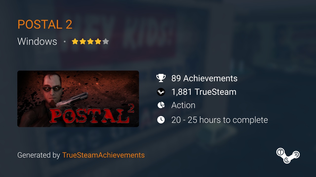 POSTAL 2 Achievements | TrueSteamAchievements