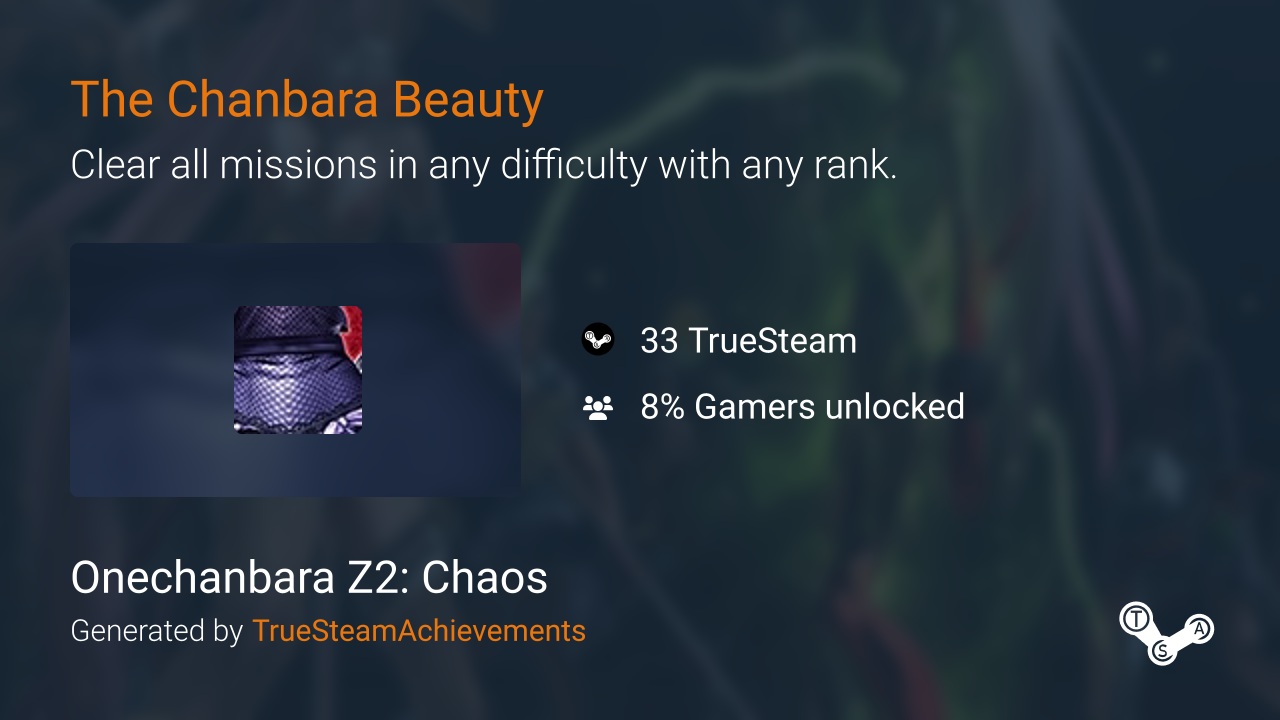 The Chanbara Beauty achievement in Onechanbara Z2: Chaos