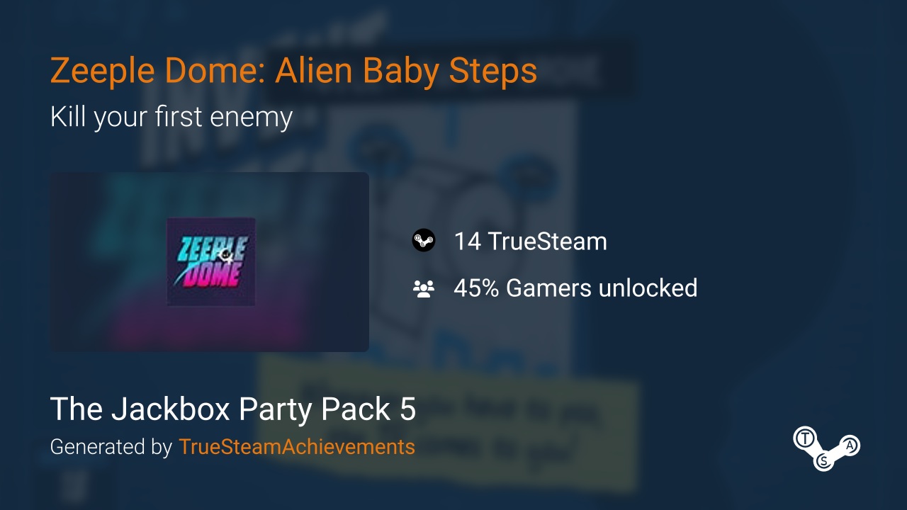 Zeeple Dome: Alien Baby Steps achievement in The Jackbox Party Pack 5