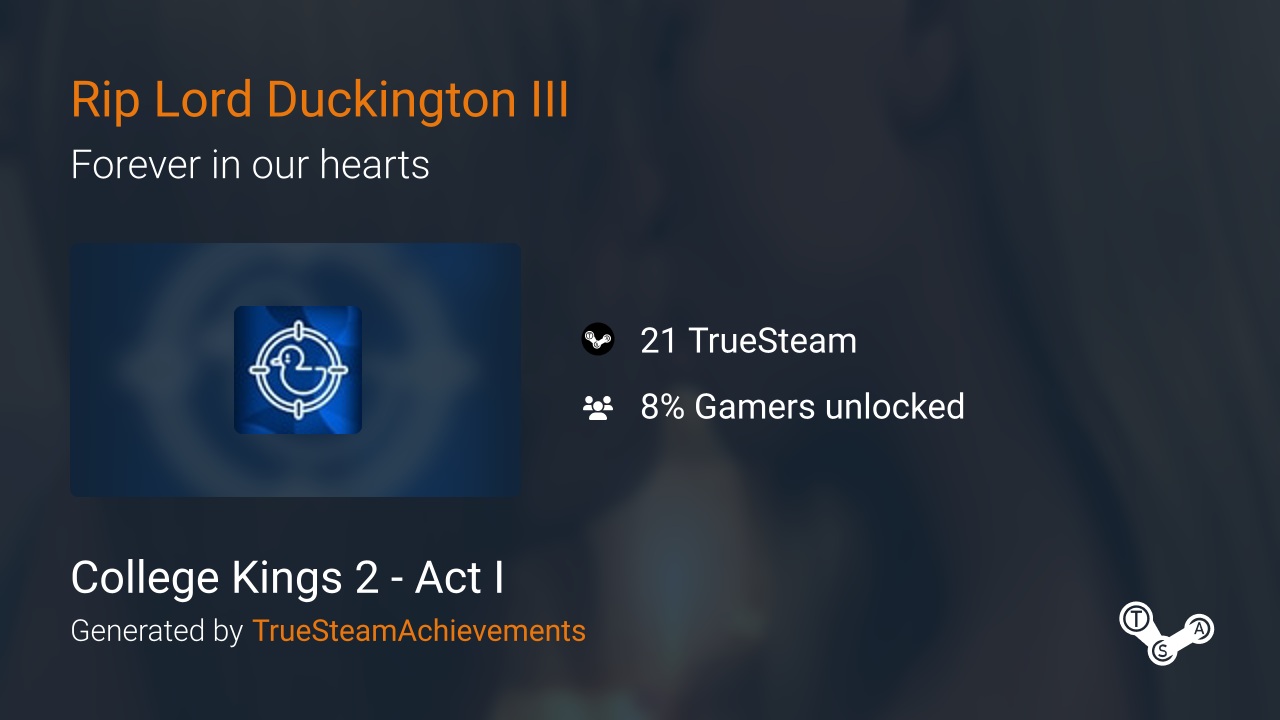 Rip Lord Duckington III achievement in College Kings 2 - Act I