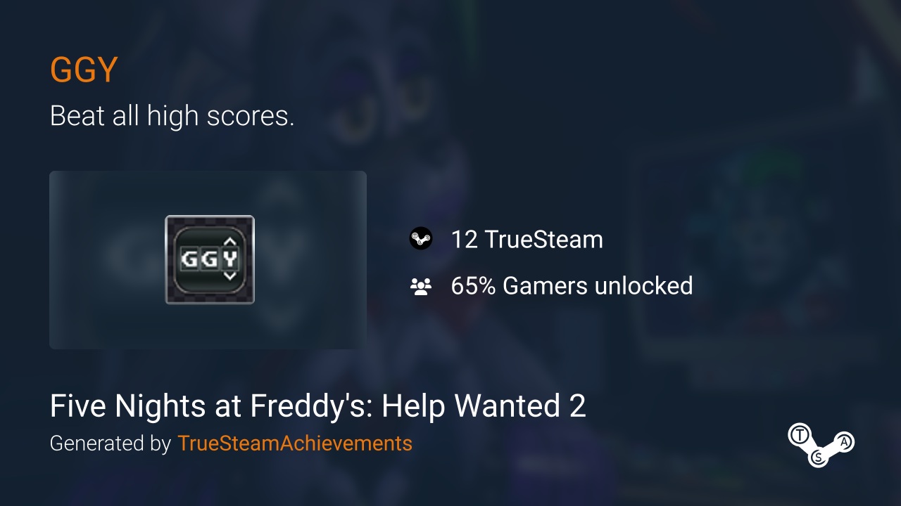 GGY achievement in Five Nights at Freddy's: Help Wanted 2