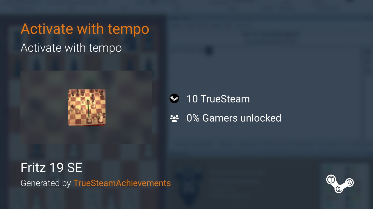 Activate with tempo achievement in Fritz 19 SE