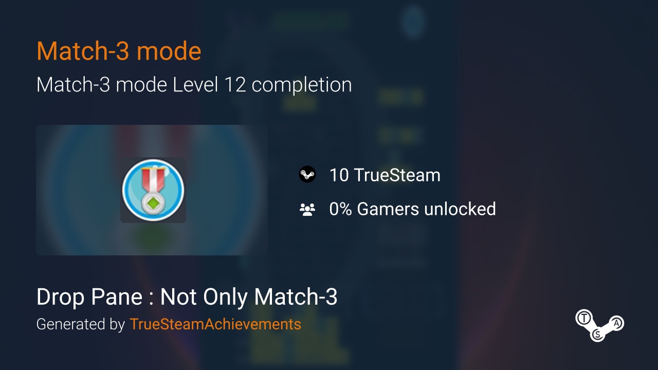 Match-3 mode achievement in Drop Pane : Not Only Match-3
