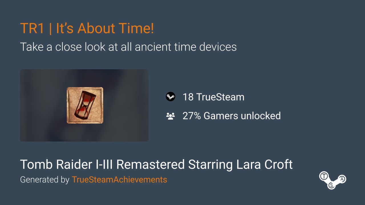 TR1 | It’s About Time! achievement in Tomb Raider I-III Remastered ...