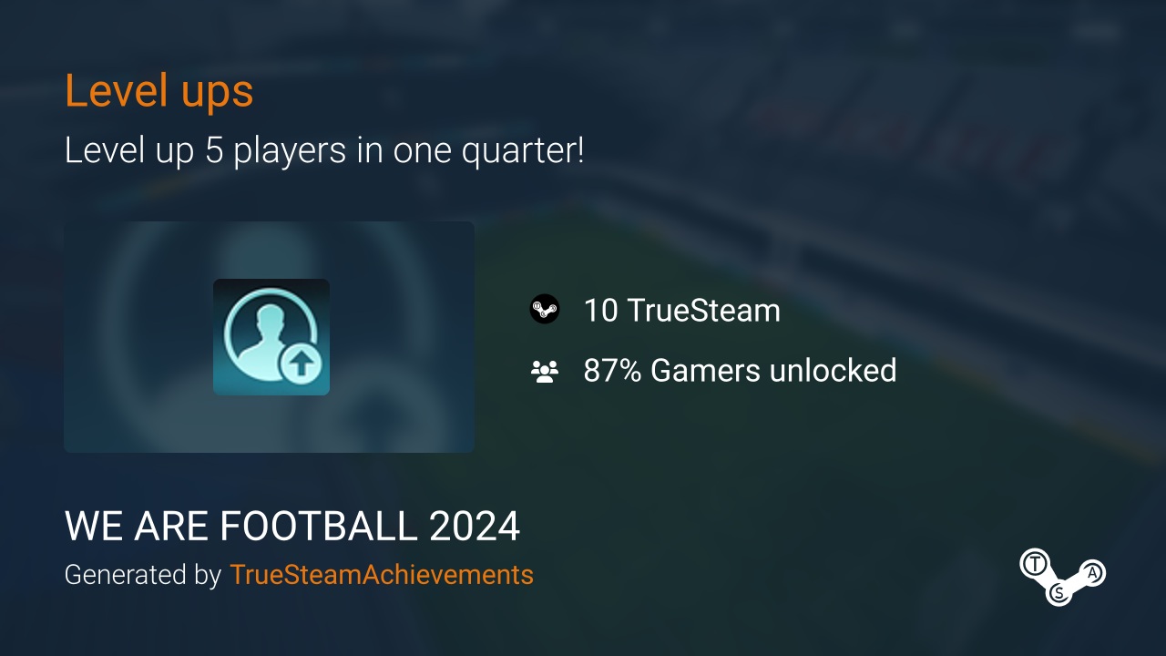 Level ups achievement in WE ARE FOOTBALL 2024