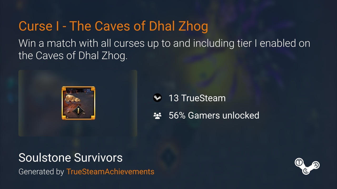 Curse I - The Caves of Dhal Zhog achievement in Soulstone Survivors