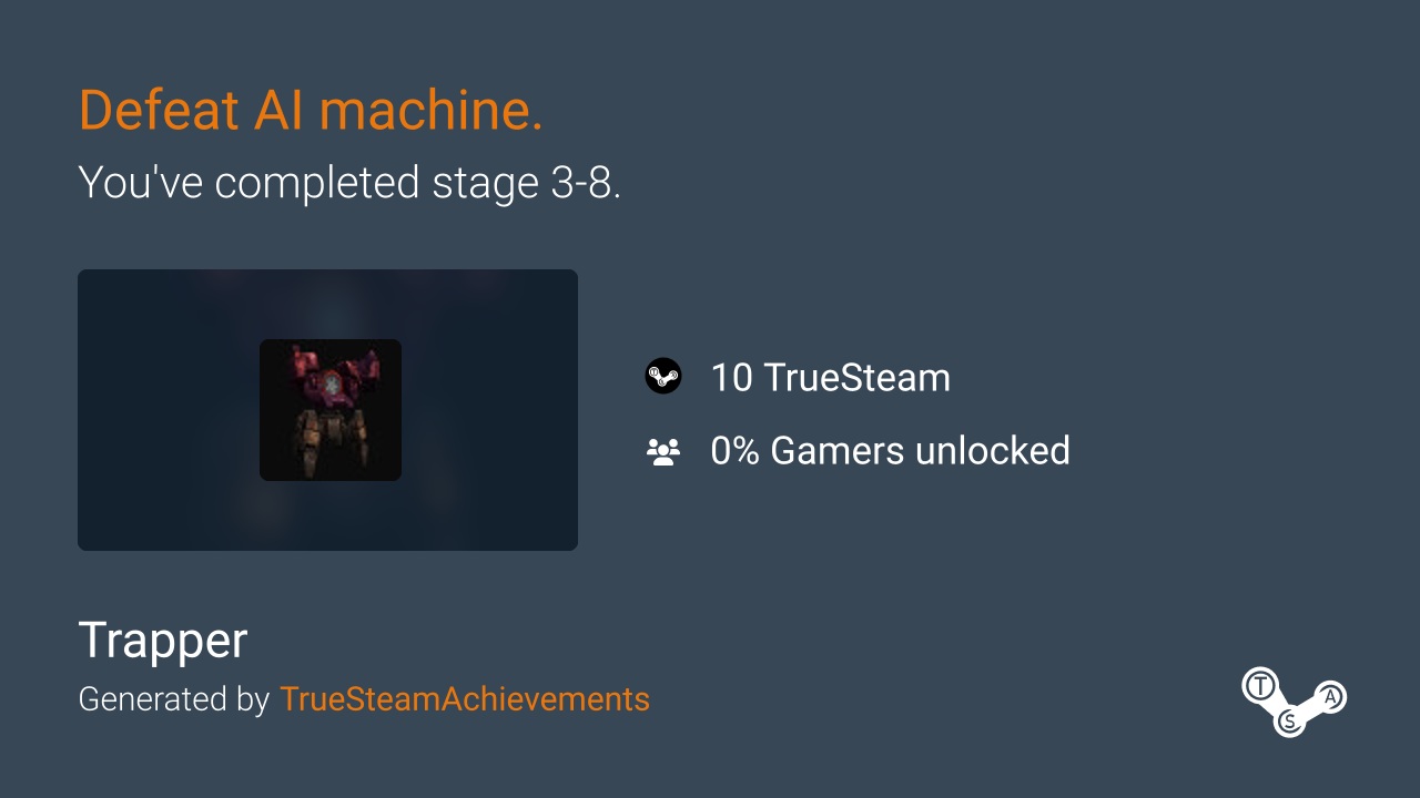 Defeat AI machine. achievement in Trapper