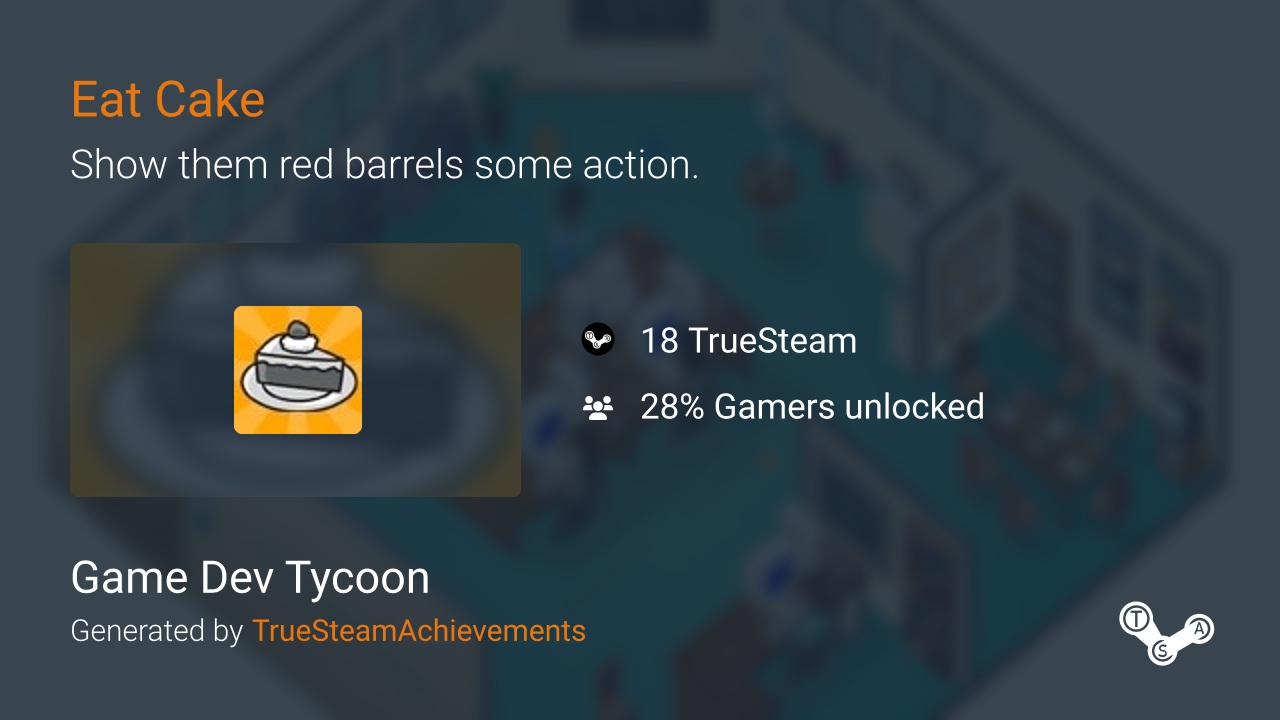 Eat Cake achievement in Game Dev Tycoon
