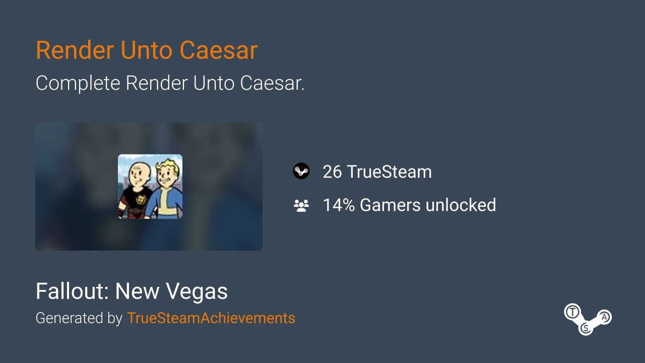 Render Unto Caesar achievement in Fallout: New Vegas