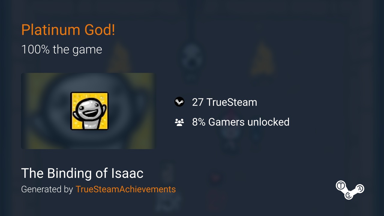 Platinum God! achievement in The Binding of Isaac