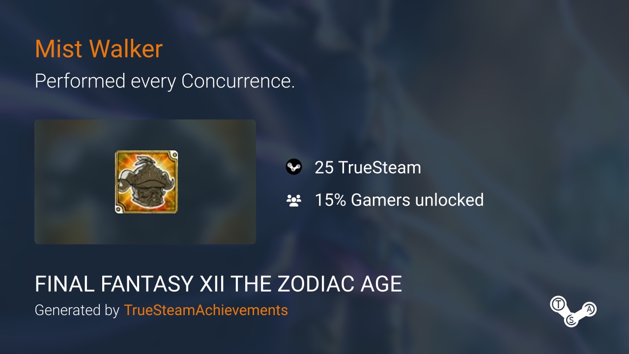 Mist Walker achievement in FINAL FANTASY XII THE ZODIAC AGE