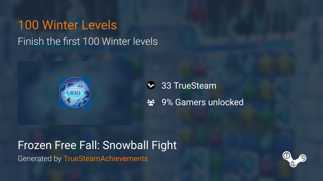 100 Winter Levels achievement in Frozen Free Fall: Snowball Fight