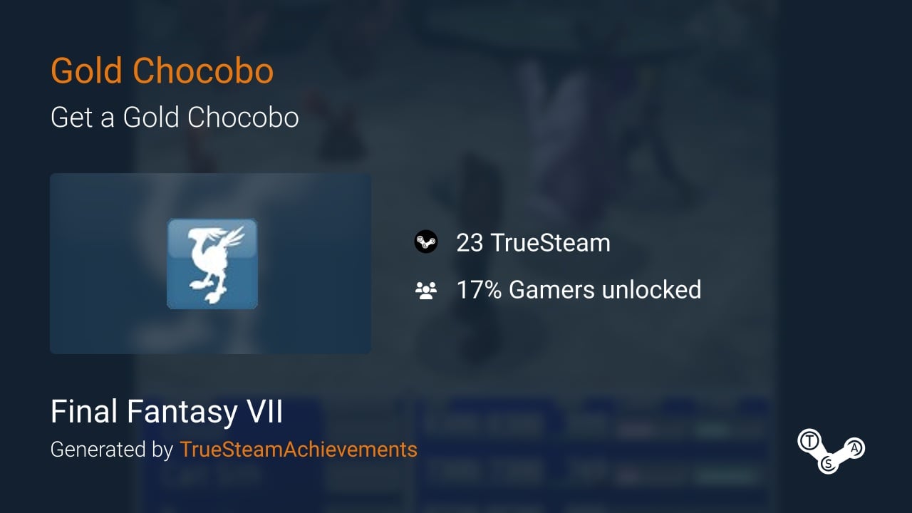 Gold Chocobo achievement in FINAL FANTASY VII